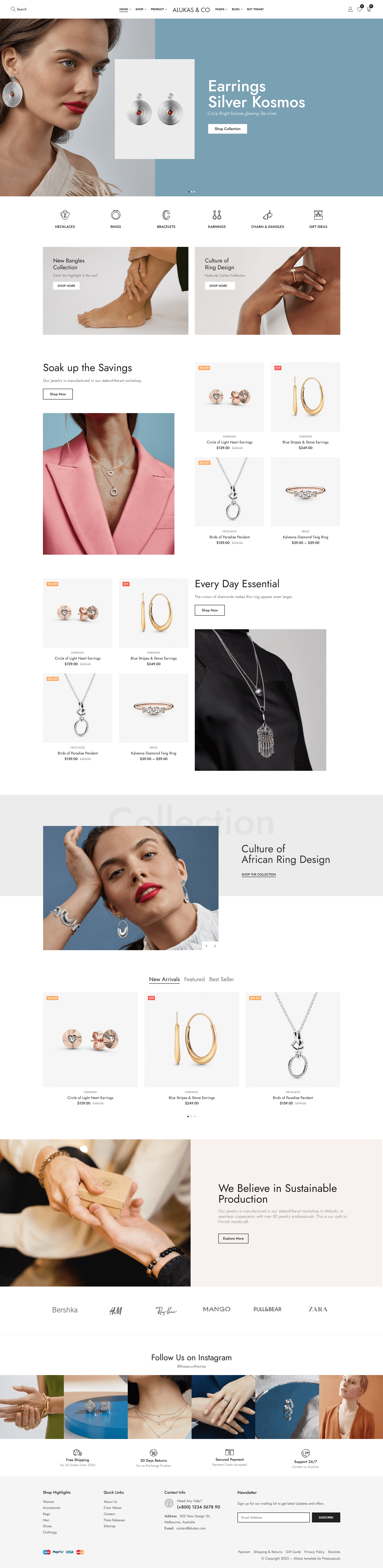Alukas - Modern Jewelry Store WordPress Theme by PressLayouts | ThemeForest
